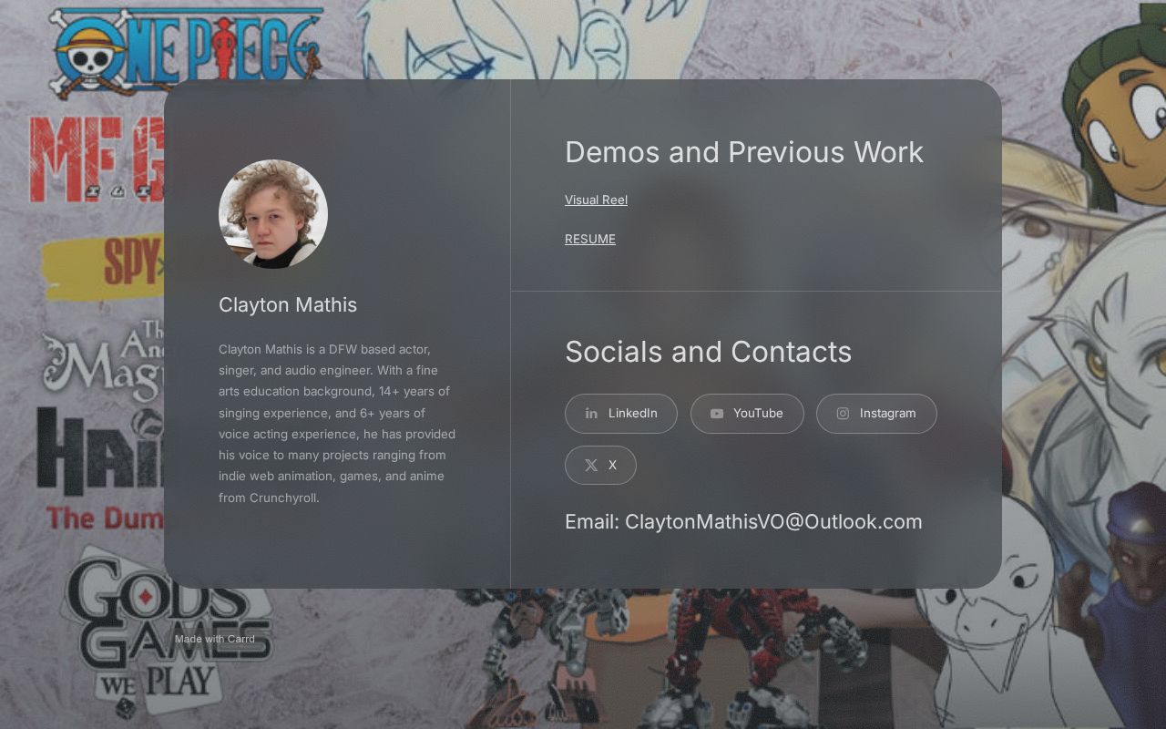 Clayton Mathis | Voice Actor